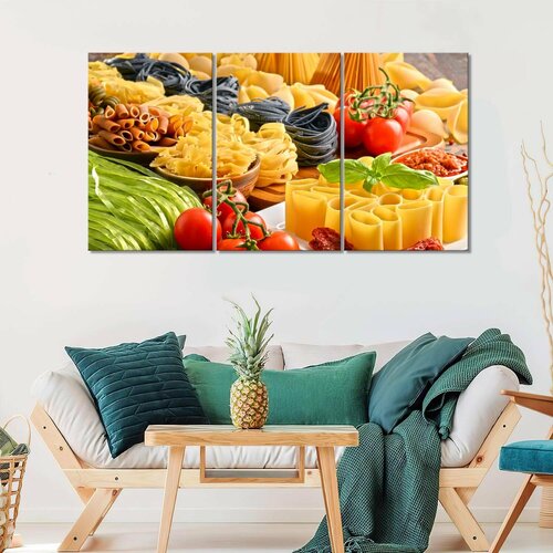 Модульная картина/Модульная картина на холсте/Модульная картина в подарок/макаронные изделия-pasta products 90х50