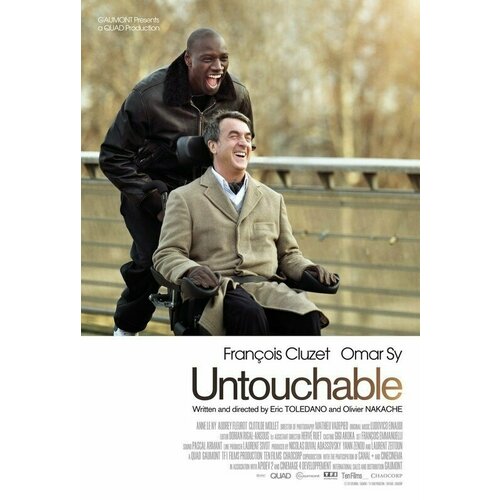 Плакат, постер на бумаге 1+1 (Intouchables), Оливье Накаш, Эрик Толедано. Размер 30 х 42 см