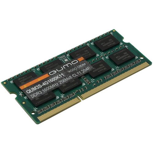 Оперативная память Qumo 4 ГБ DDR3 1600 МГц SODIMM CL11 QUM3S-4G1600K11R