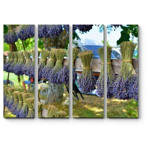 Модульная картина Букеты из лавандовых цветов, Прованс130x98