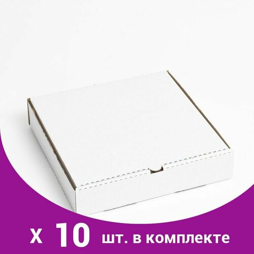 Коробка для пиццы, белая, 30 х 30 х 6 см (10 шт)