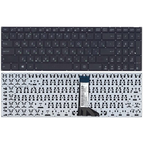 Клавиатура для ноутбука Asus A551C, Русская, Чёрная без рамки, Плоский Enter