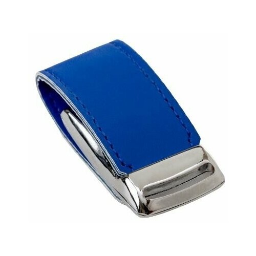 Подарочная флешка кожаная на магните синяя, оригинальный сувенирный USB-накопитель 16GB