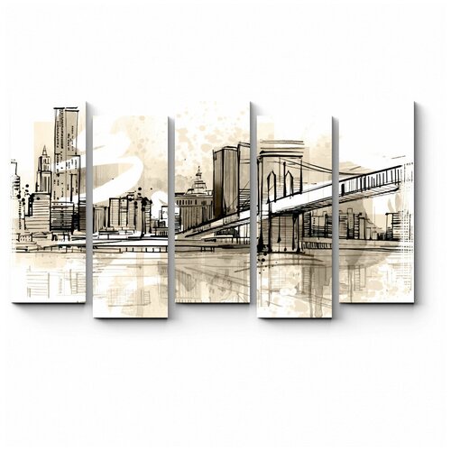 Модульная картина Винтажный мост 200x116