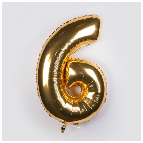 Воздушный шар "Цифра 6" (золотой)