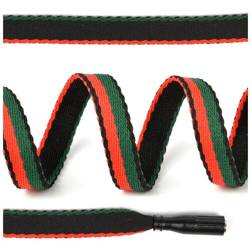 Шнурки TBY плоские 10мм арт. SLF026 длина 130 см цв. красный/зеленый/черный уп.10шт