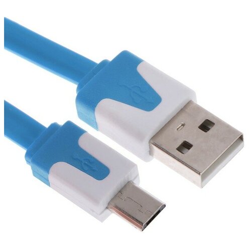 Кабель OXION DCC328, microUSB - USB, зарядка + передача данных, 1 м, плоский, синий (2шт.)