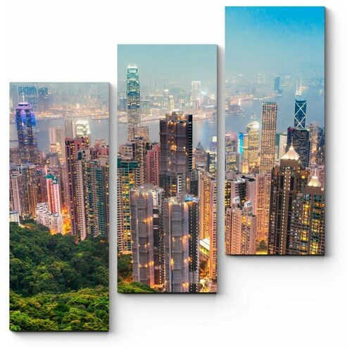 Модульная картина Панорама Гонконга 130x139