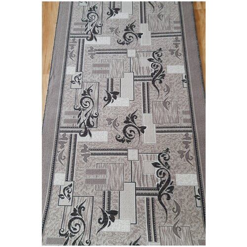 Ковровая дорожка на войлоке, Витебские ковры, с печатным рисунком, 1530, серая, 1.5*2 м
