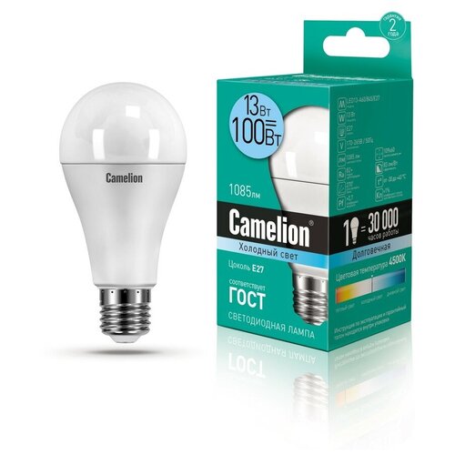 Лампа светодиодная Camelion 12046, E27, A60, 13 Вт, 4500 К