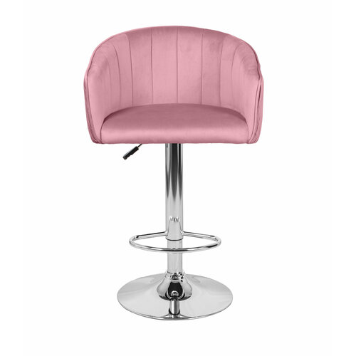 Барный стул Марк WX-2325 цвет сиденья розовый велюр, цвет основания хром