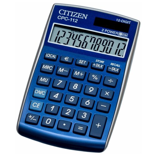 Калькулятор карманный CITIZEN CPC-112, синий