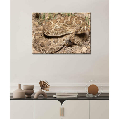 Картина - змея, техасский гремучник, ямкоголовая змея, ядовитая змея, большая змея, кожа змеи (14) 40х60