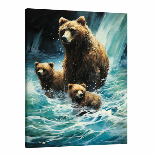 Интерьерная картина 50х70 "Животные в картинах: сила природы"