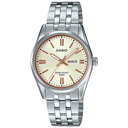 Наручные часы CASIO Collection LTP-1335D-9A, бежевый, серебряный