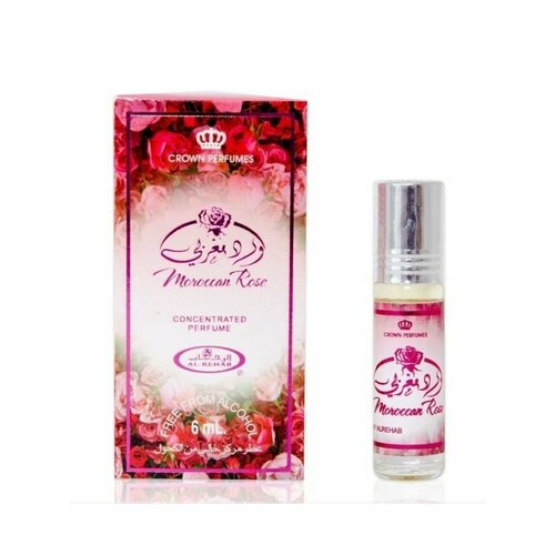 Духи масляные арабские женские Moroccan Rose Al Rehab 6 мл.