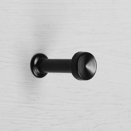 Крючок мебельный CKO011, однорожковый, черный, 10 шт.