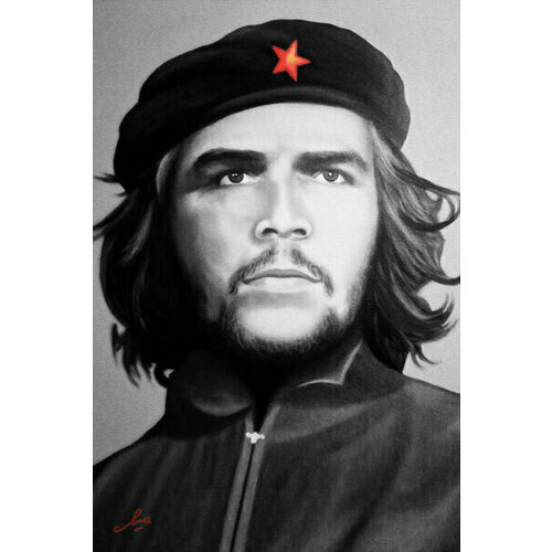 Плакат, постер на бумаге иностранный Ernesto Guevara, портрет карандашом. Размер 21 х 30 см