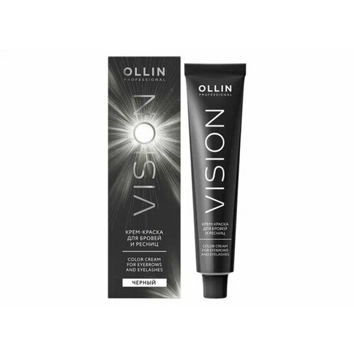 Ollin, Крем-краска для бровей и ресниц черный Vision, 20 мл, салфетки 15 пар/упк. NEW