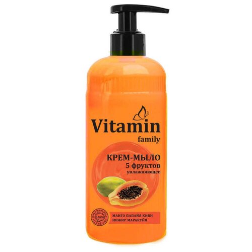 Крем-мыло жидкое Vitamin Family 5 Фруктов Увлажняющее 650 мл