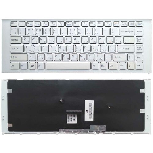 Клавиатура для ноутбука Sony Vaio VPC-EA белая, с рамкой