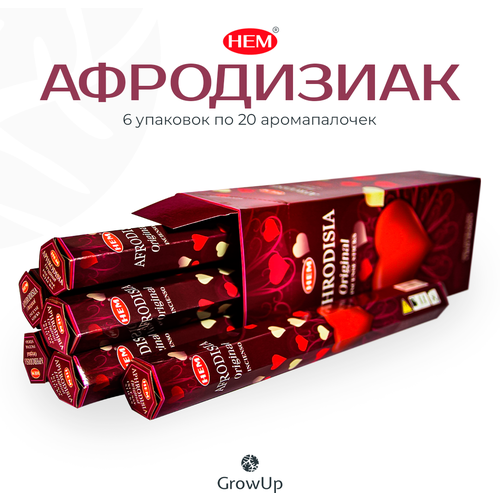 Палочки ароматические благовония HEM ХЕМ Афродезия Afrodisia, 6 упаковок, 120 шт