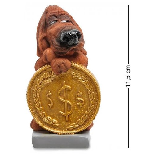 Статуэтка Собака Блад-хаунд Монета на удачу (W.Stratford) RV-913, The Comical World of Warren Stratford