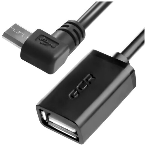 Переходник/адаптер GCR USB - microUSB (GCR-AMB9AF-AA), 0.75 м, черный