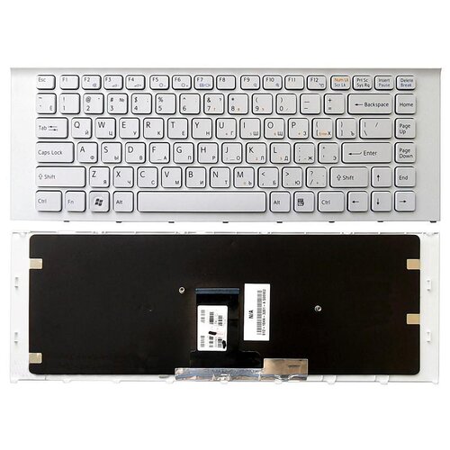 Клавиатура для ноутбука Sony Vaio VPCEA3MGX белая с рамкой
