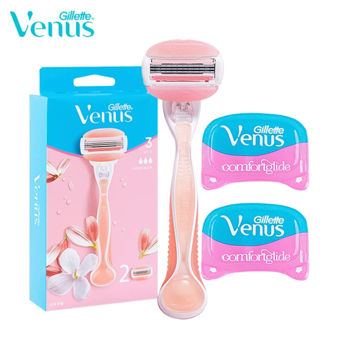 Бритва Женская Gillette Venus, бритва бритвенная 3-слойная с 2 сменными лезвиями