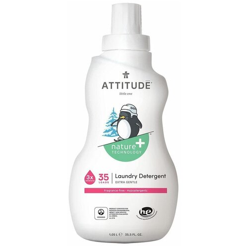 Жидкость для стирки ATTITUDE Baby Fragrance-free, 1.2 кг, 1.04 л, для черных и темных тканей, для детского белья