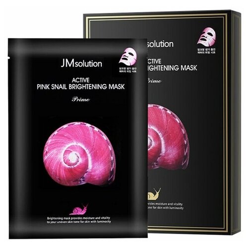 JM Solution Ультратонкая осветляющая тканевая маска с муцином улитки Active Pink Snail Brightening Mask Prime, 30 мл