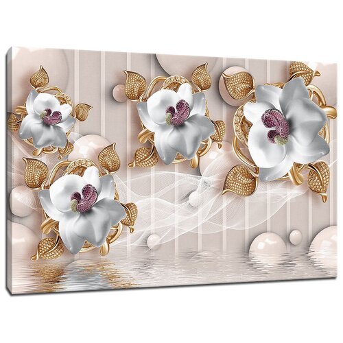 Картина Уютная стена "Драгоценные бутоны орхидей" 100х60 см