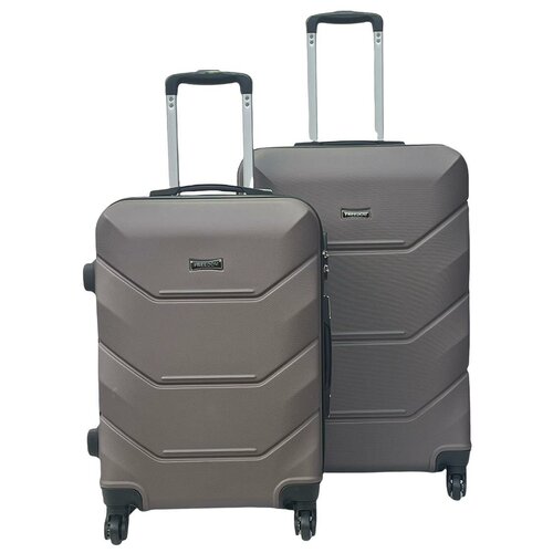 Комплект чемоданов , 2 шт., 82 л, размер S/M, коричневый