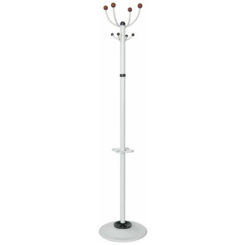 Вешалка-стойка "Квартет-З", 1,79 м, основание 40 см, 4 крючка + место для зонтов, металл, белая В комплекте: 1шт.