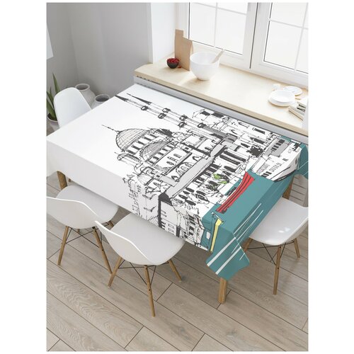 Скатерть прямоугольная JoyArty на кухонный стол "Панорама Стамбула" из оксфорда, 120x145 см