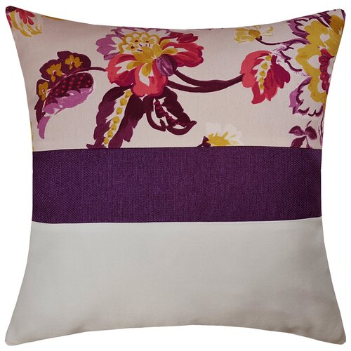 Наволочка - чехол для декоративной подушки на молнии Риана, 45 х 45 см, фиолетовый, сливочный
