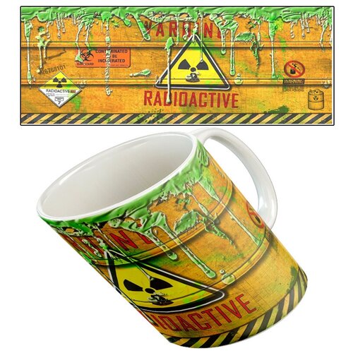 Кружка "Радиоактивная", большая с рисунком, в подарок, для чая и кофе, керамическая, 330 мл
