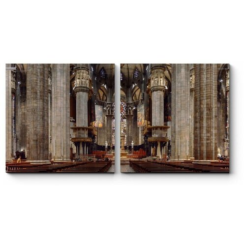 Модульная картина Внутри Миланского собора100x50