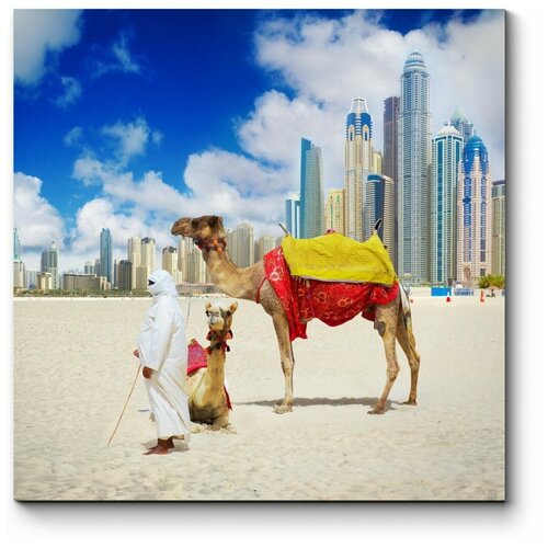 Модульная картина Верблюды на пляже Дубая 60x60