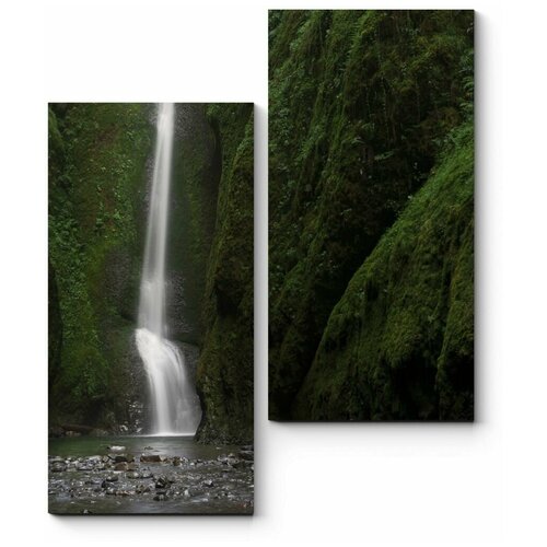 Модульная картина Водопад в сердце леса60x75