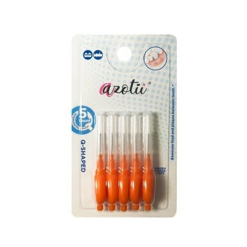 Ершики Azotii Q-SHAPED Interdental Brushes 1,0 мм, 5 шт