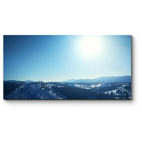Модульная картина Зимний пейзаж 90x45