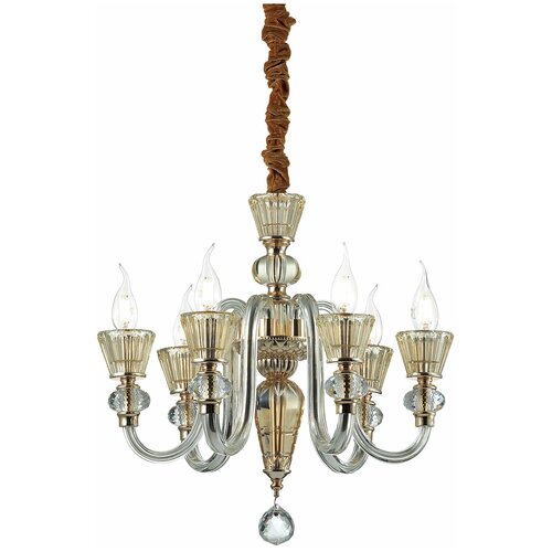 Люстра Ideal Lux Strauss SP6 D505 макс.6x40Вт Е14 IP20 230В Золотистый/Прозрачный/Янтарный Металл/Стекло/Хрусталь Без ламп 140605