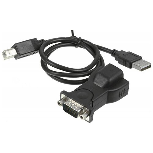 Переходник/адаптер NingBo USB B (m) / COM 9pin (m) - USB A(m) (USB-COM-ADPG), 0.8 м, черный