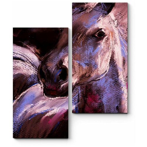 Модульная картина Портрет белой лошади 110x138
