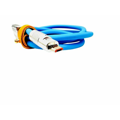 Усиленный мощный кабель USB - Micro USB для мобильных телефонов голубой