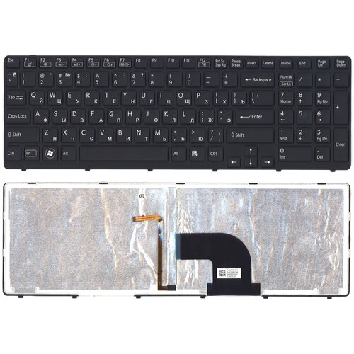 Клавиатура для ноутбука Sony Vaio SVE1511T1RSI черная с подсветкой