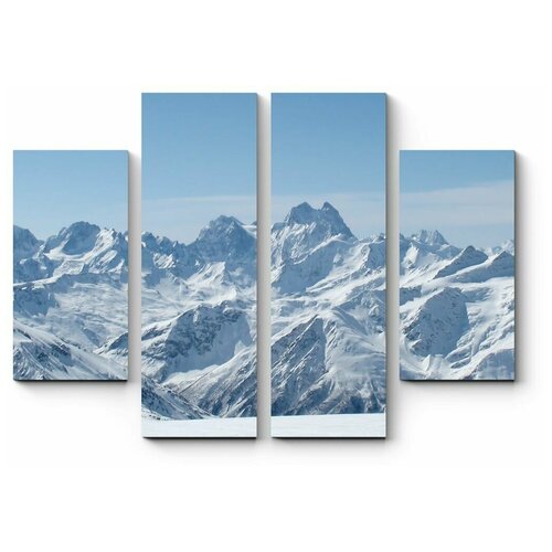 Модульная картина Панорама зимних гор на Кавказе 110x83