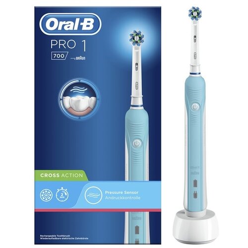  Электрическая зубная щетка Oral-B Pro 1 700 Cross Action, голубой